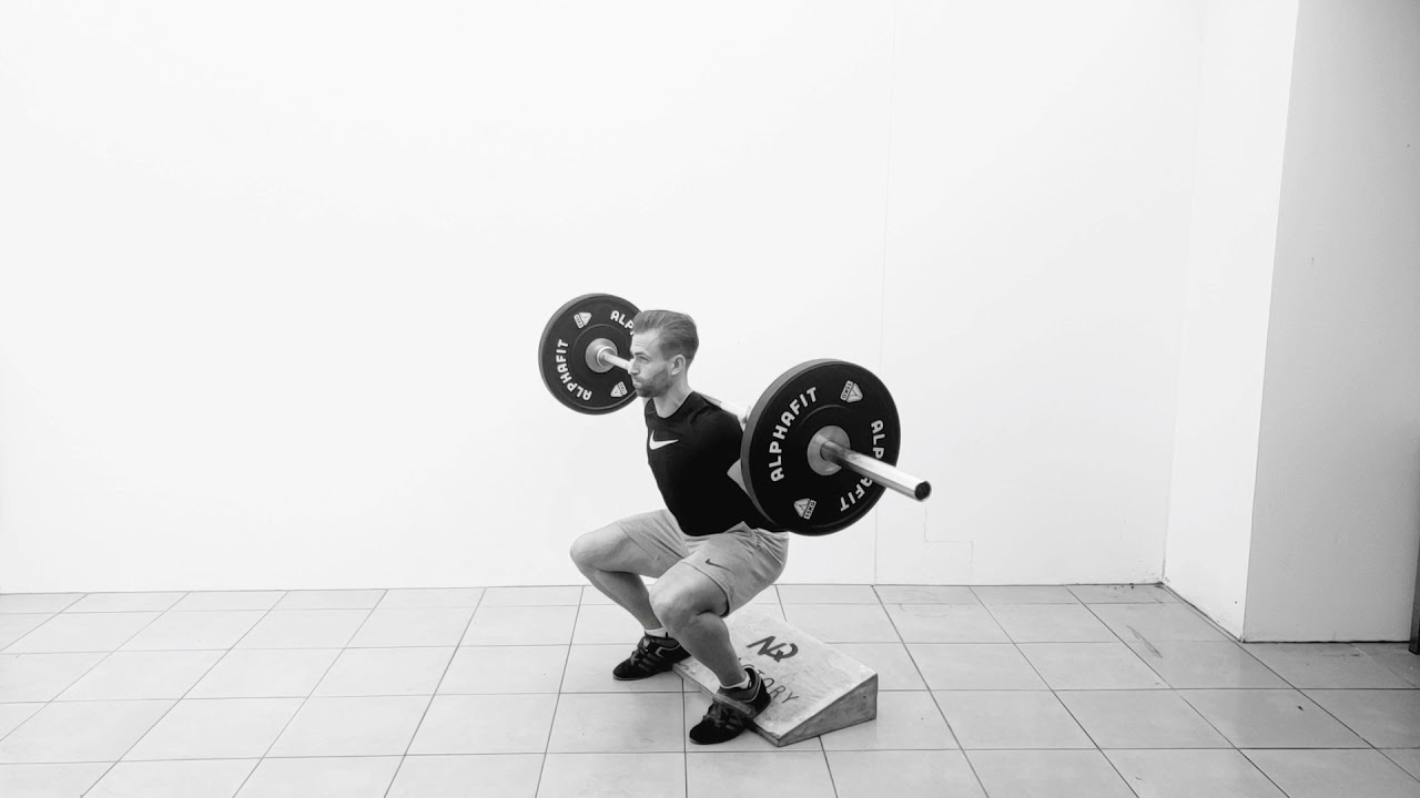 Heels Elevated BB Back Squat - YouTube