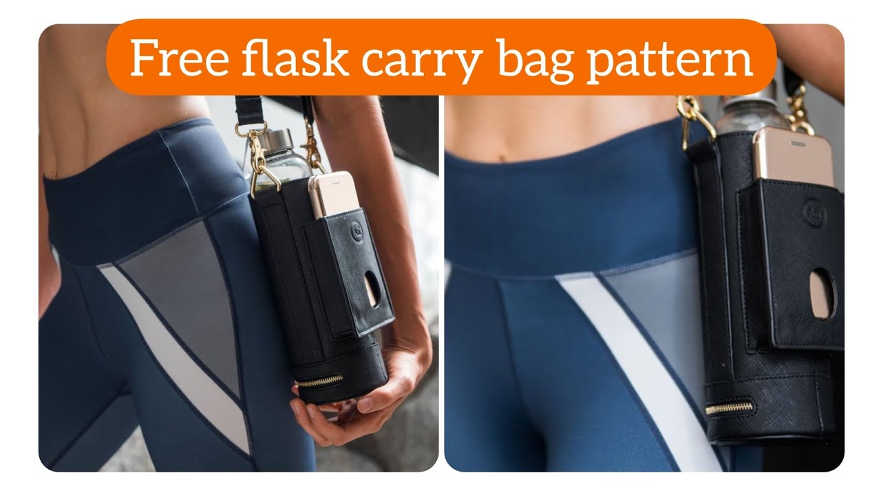 flask carry bag pattern. free pdf pattern - YouTube