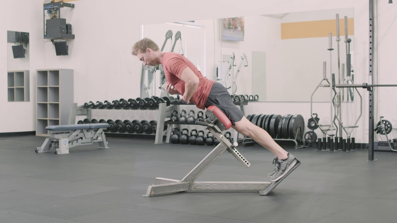 Hip Extension on Low Back Extension Machine - YouTube