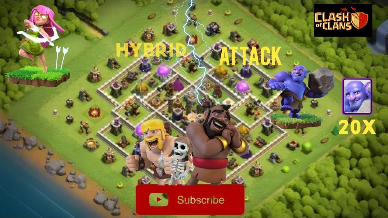 Hybrid Attack coc best attack 100℅ Success in Clash of clans games# ...