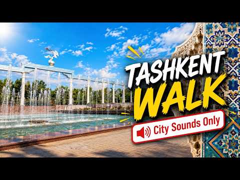 Tashkent City Walk | Mustaqillik Square to Amir Temur Avenue | 4K | City Sounds Only
