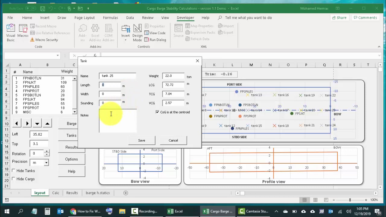 Static stability calculations spreadsheet - YouTube