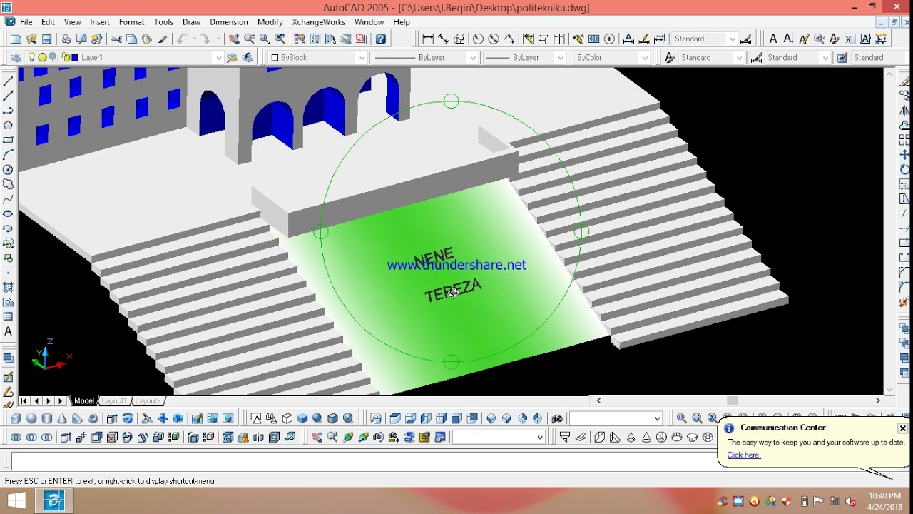 AUTO-CAD 2005 3D - YouTube