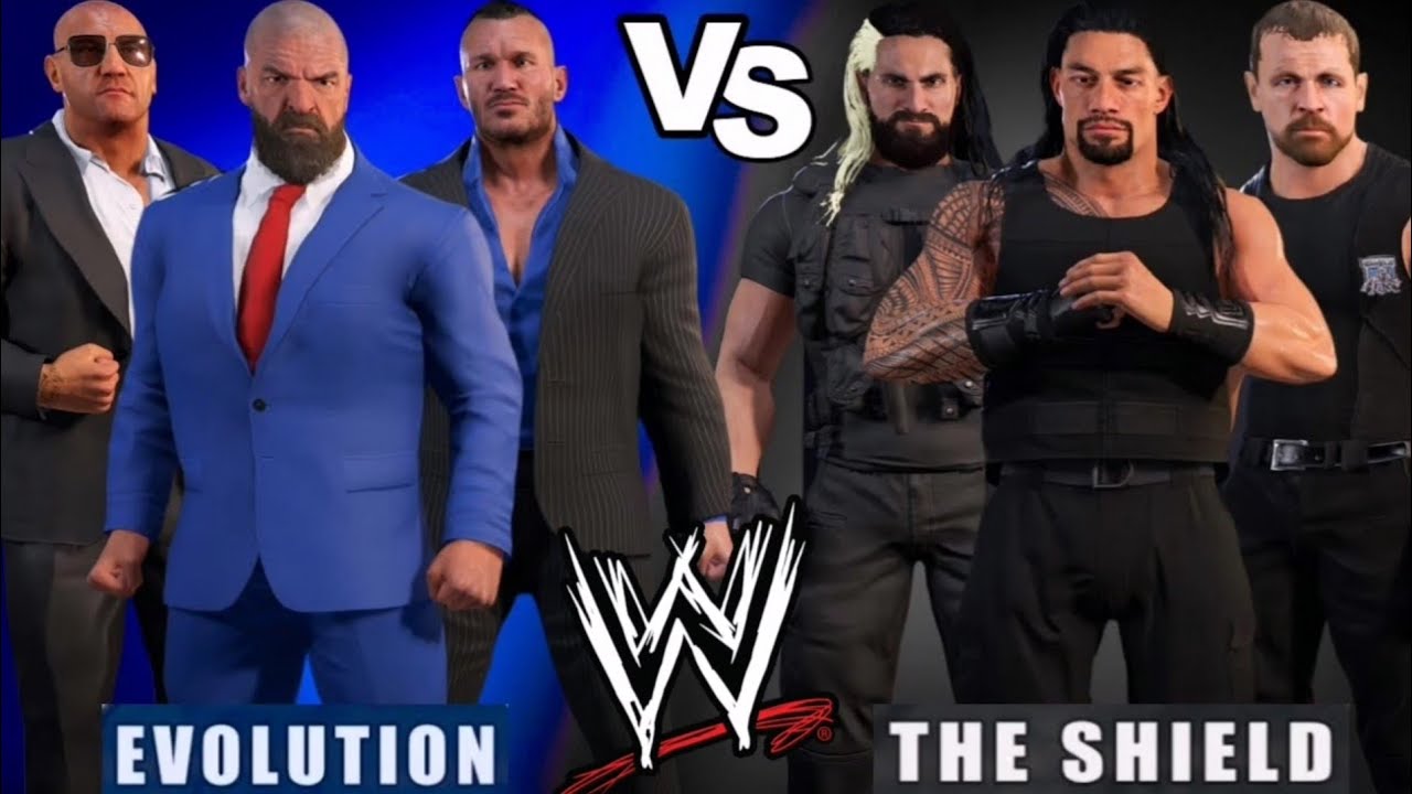 The Shield vs Evolution 6 Man Tag Team Match WWE 2K22 - YouTube