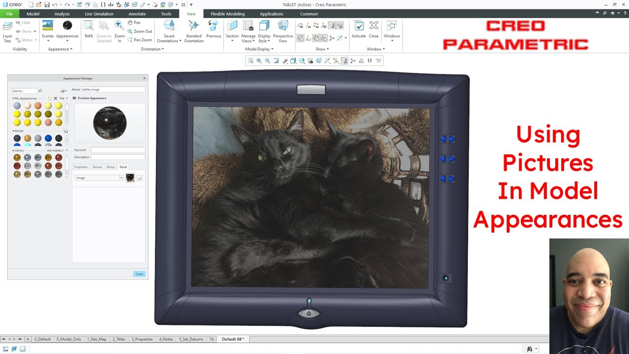 Creo Parametric - Using Pictures as Decals in Model Appearances - YouTube