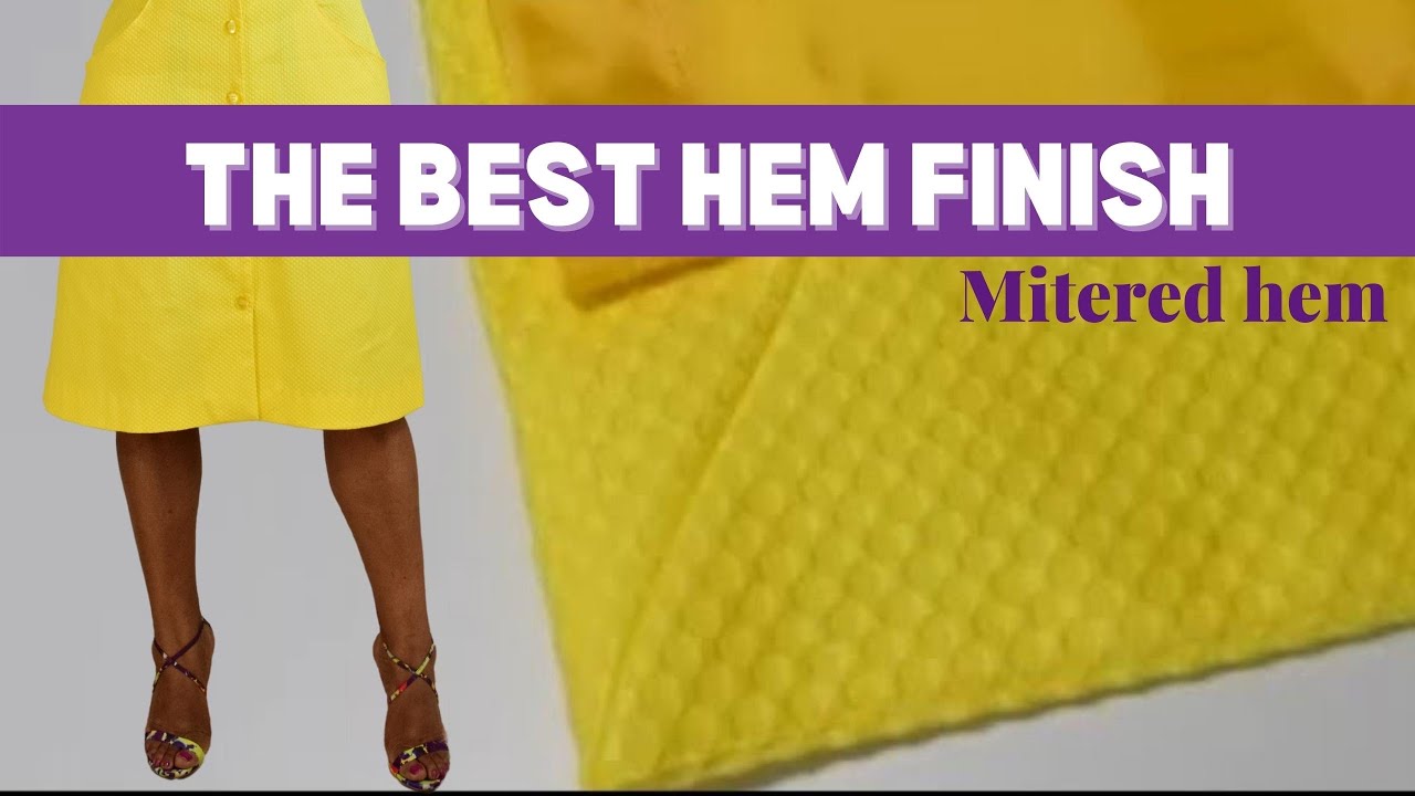 76- How to sew a corner on a skirt hem Sewing Tutorial. Mitering a ...