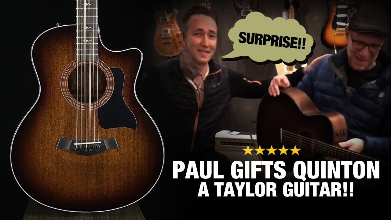 Paul Gives Quinton a Guitar!! (Taylor Baritone Response Video) - YouTube