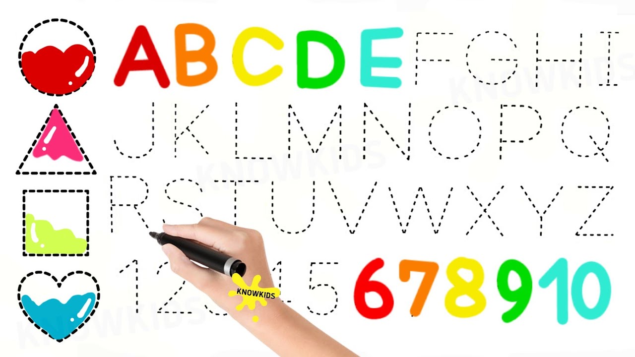 Let's trace & write uppercase ABCD for preschool toddlers and kids ...