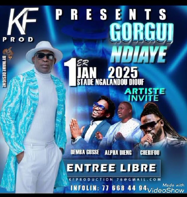 Grand concert de Gorgui Ndiaye le 1ère janvier au stade Ngalandou Diouf ...