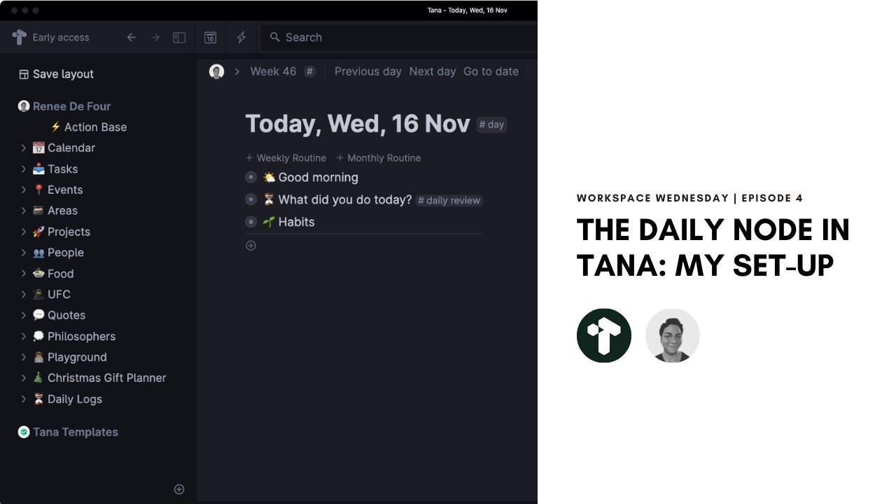 The Daily Node in Tana | Workspace Wednesday Ep. 4 - YouTube