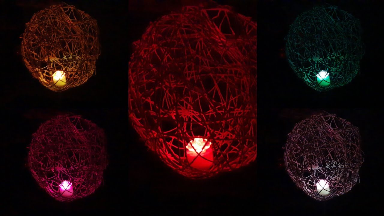 #diy I Handmade Lantern with Yarn/thread | Gorgeous hanging lights| How ...