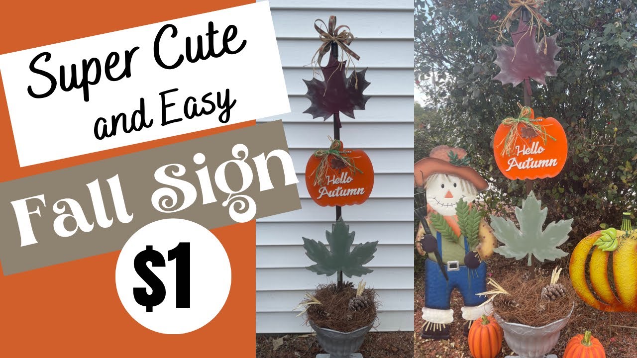 FALL SIGN 🍁DOLLAR TREE FALL SIGN 🍂Super cute and easy anyone can make ...