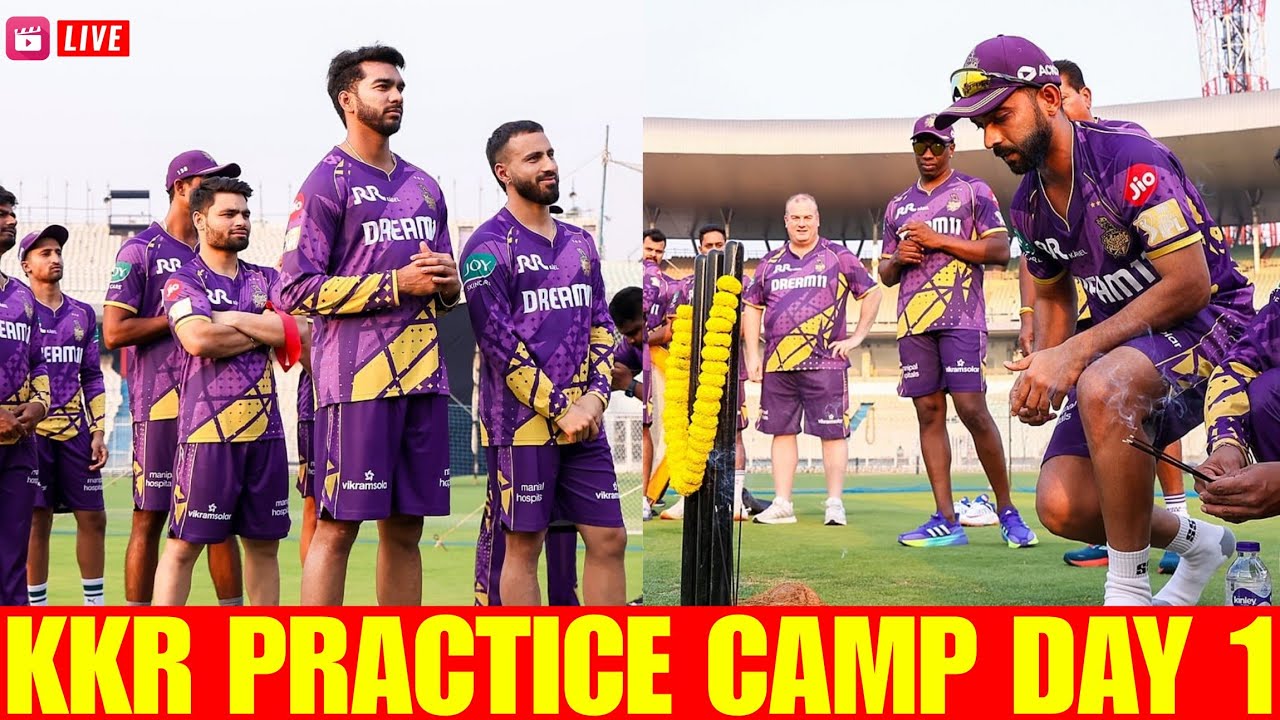 IPL 2025: KKR Practice Camp day 1 Details & Players Sessions | Ami KKR ...