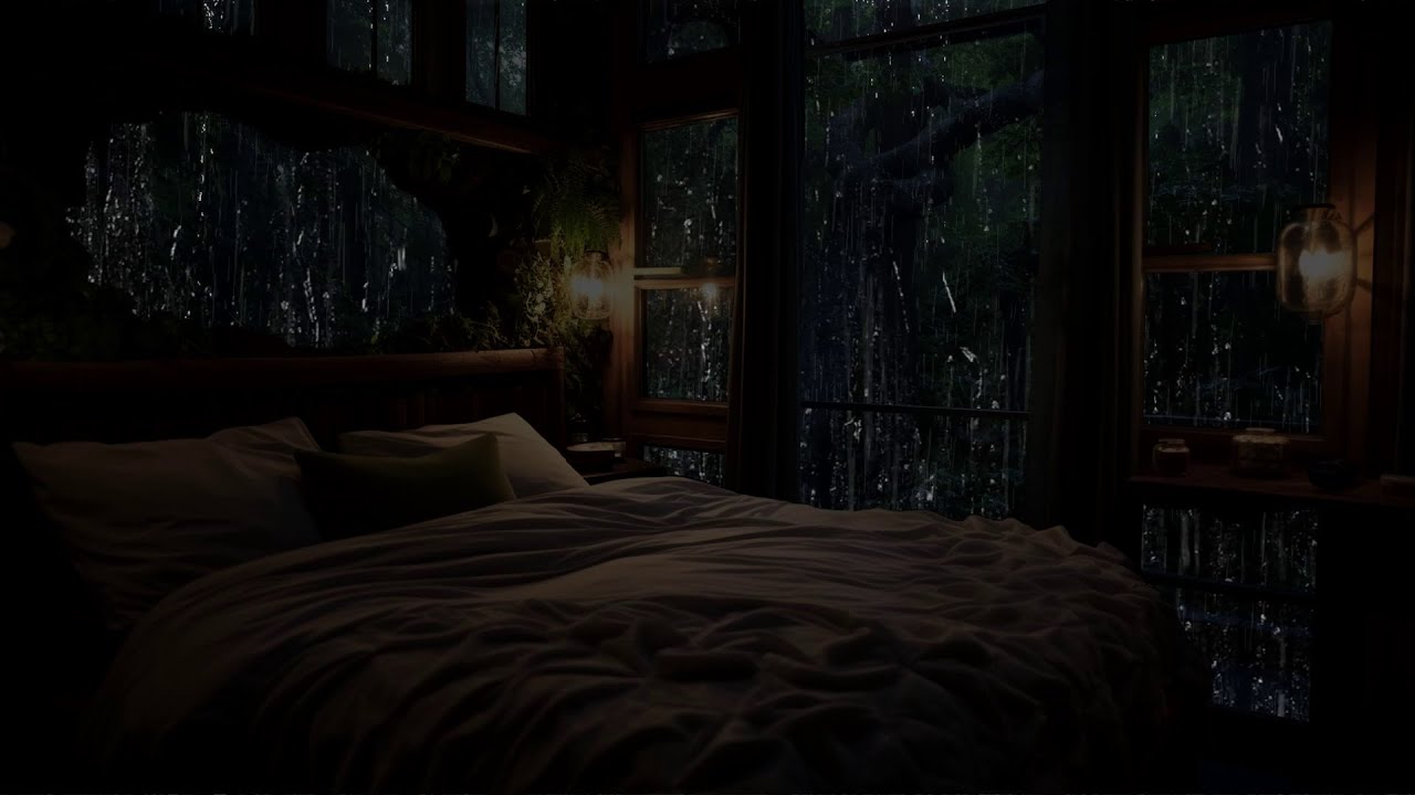 Rainy Treehouse | Indoor Rain Sounds, Heavy Rain and Thunder for ...