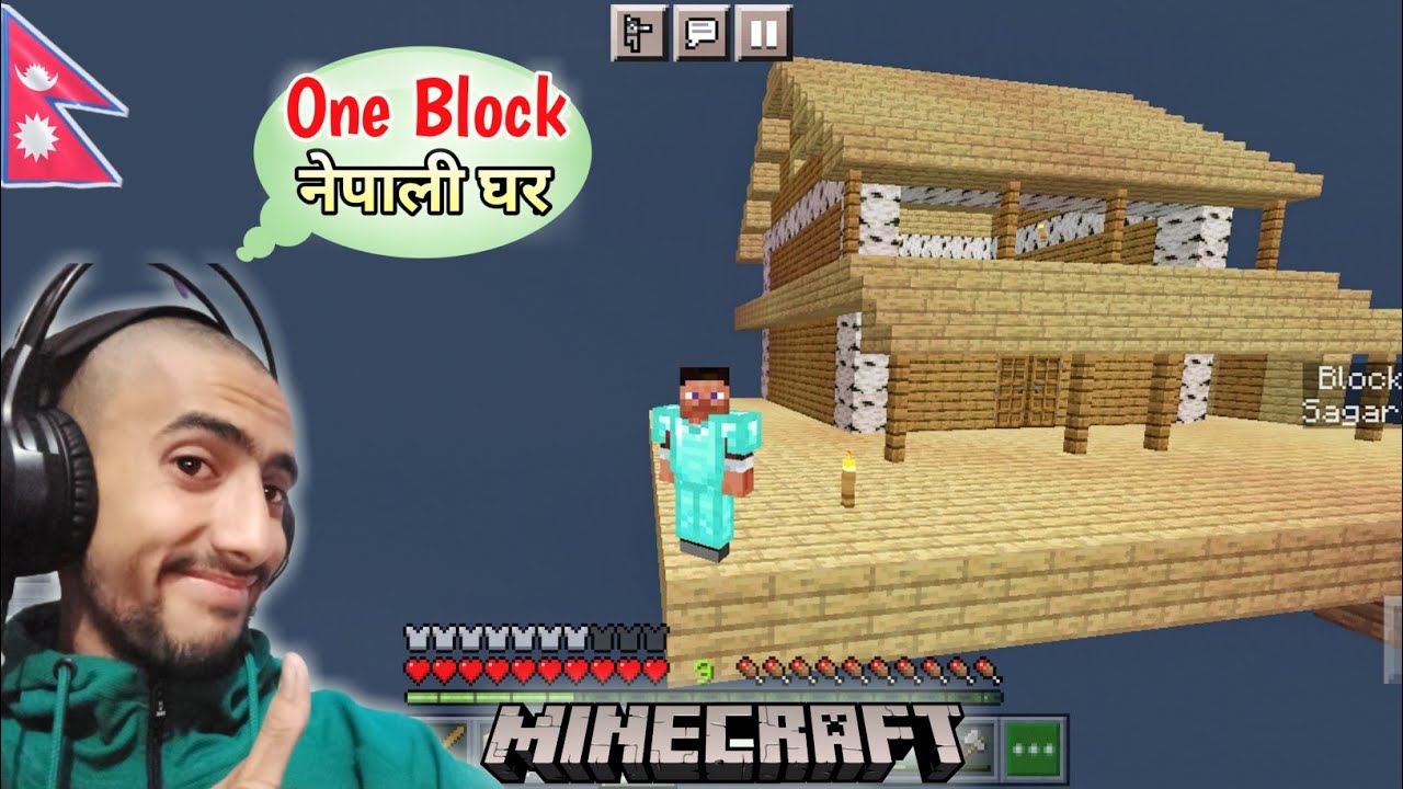 Nepali House in Minecraft One Block. - YouTube