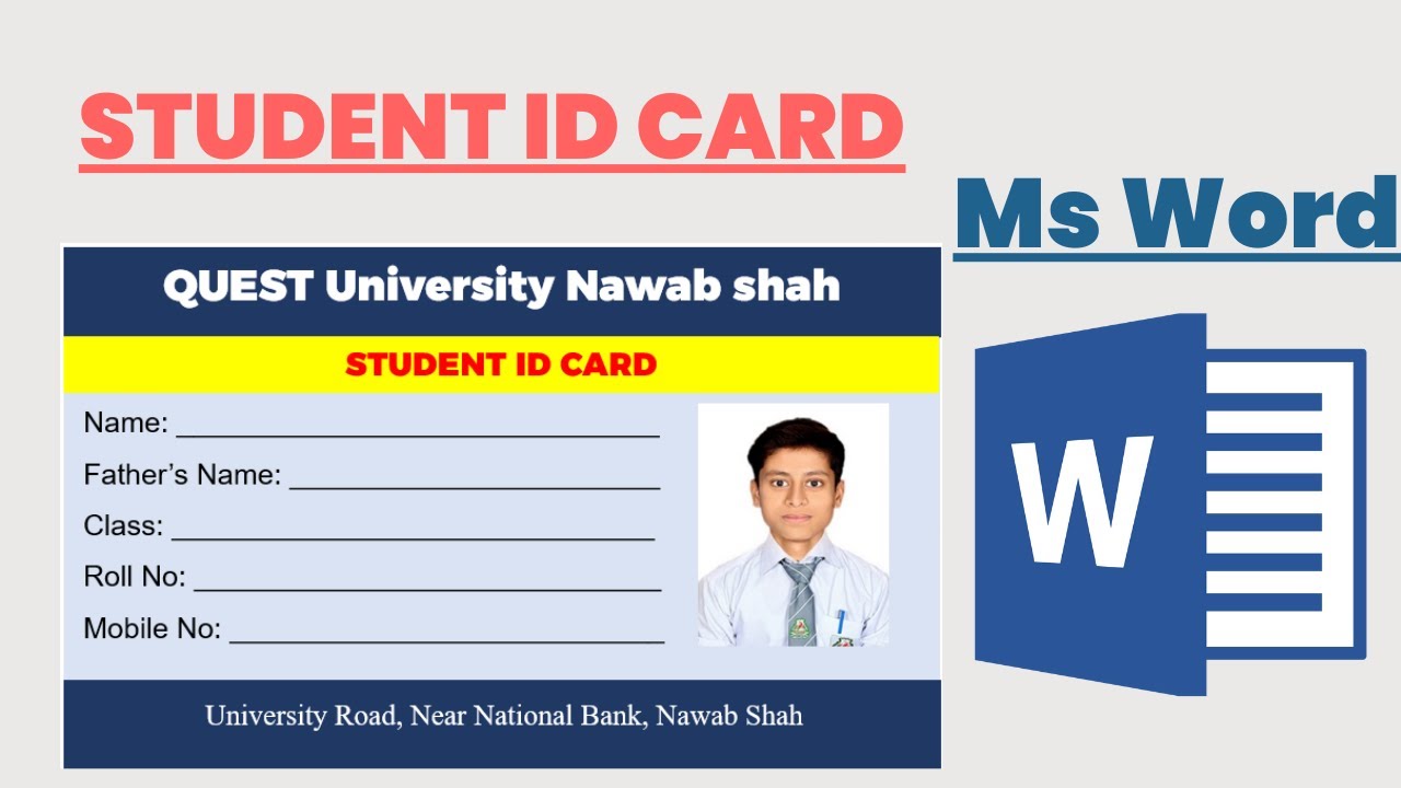 How to make id card in Microsoft word 365 | How to make a student id ...