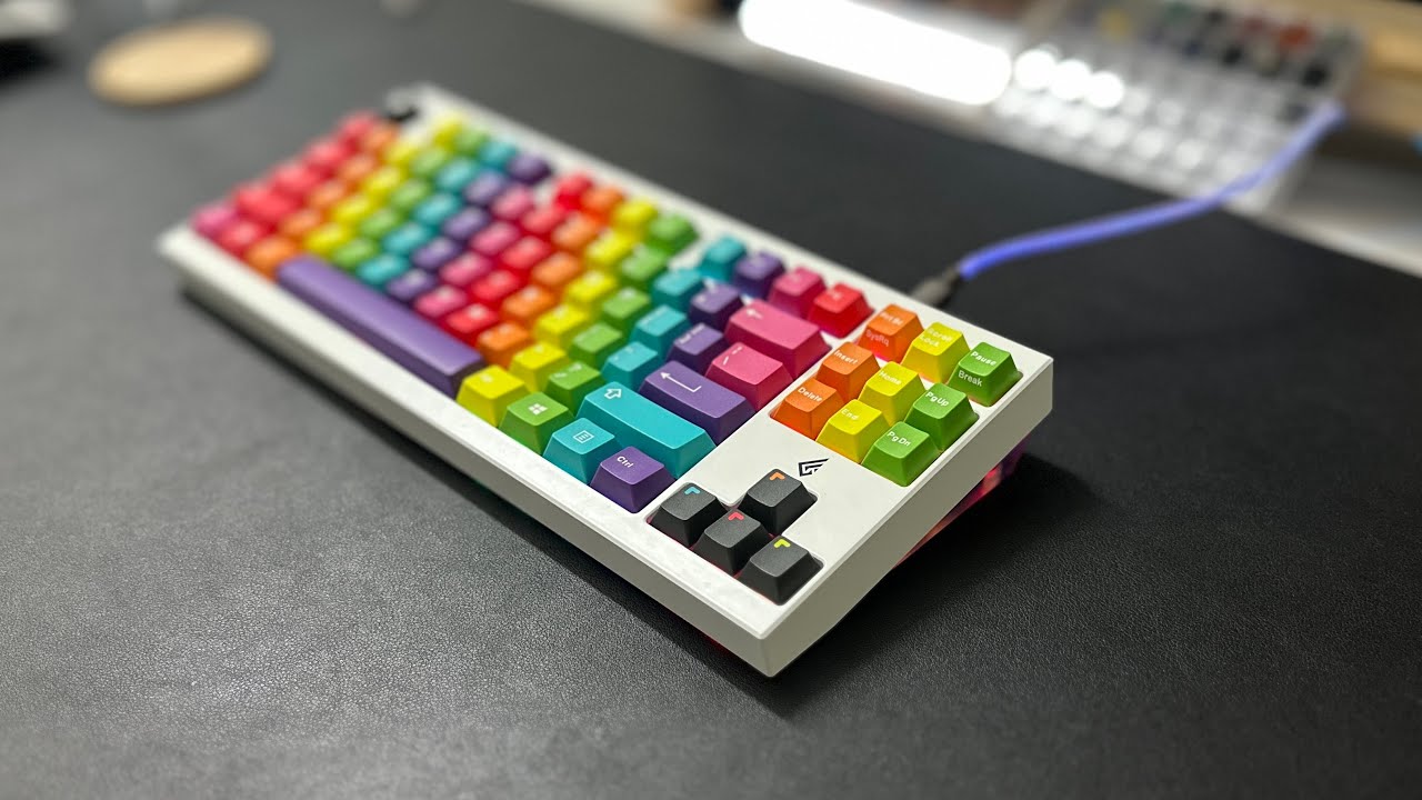 GeonWorks F1-8x Build/ Typing with Owlab Neon, Geon Black, GMK Rainbow ...