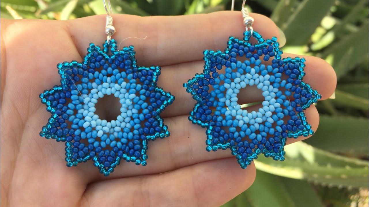 ARETES EN MOSTACILLA/ FLOR 11 PUNTAS - YouTube