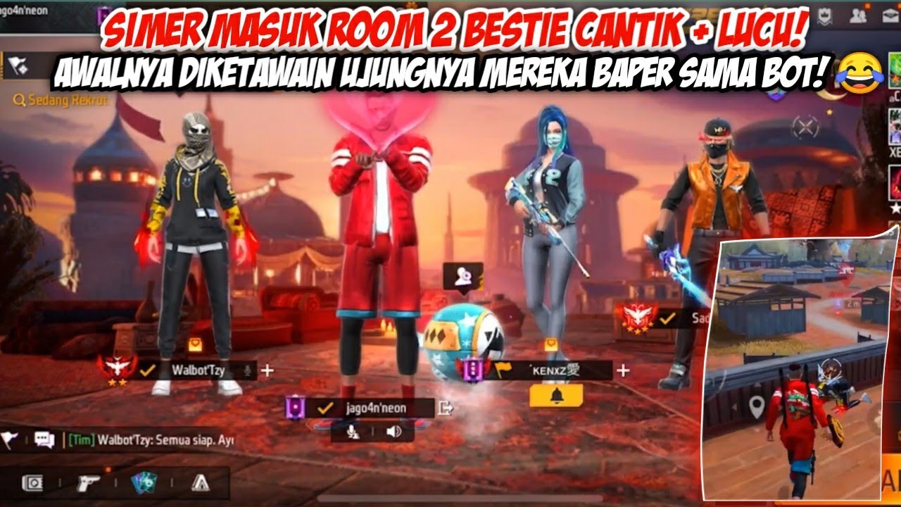 MASUK ROOM CEWE 2 MALAH DIREMEHKAN & DIKETAWAIN?! UJUNGNYA SHOCK LIAT SKILL BOT JAGO!! FREE FIRE ...