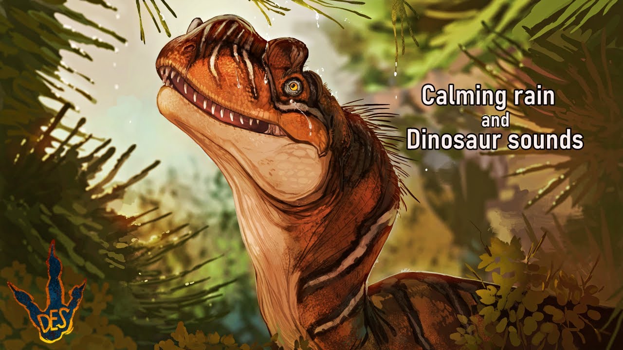 Dinosaur sounds, rain and birds || Relax, sleep, study, calm || nature ...
