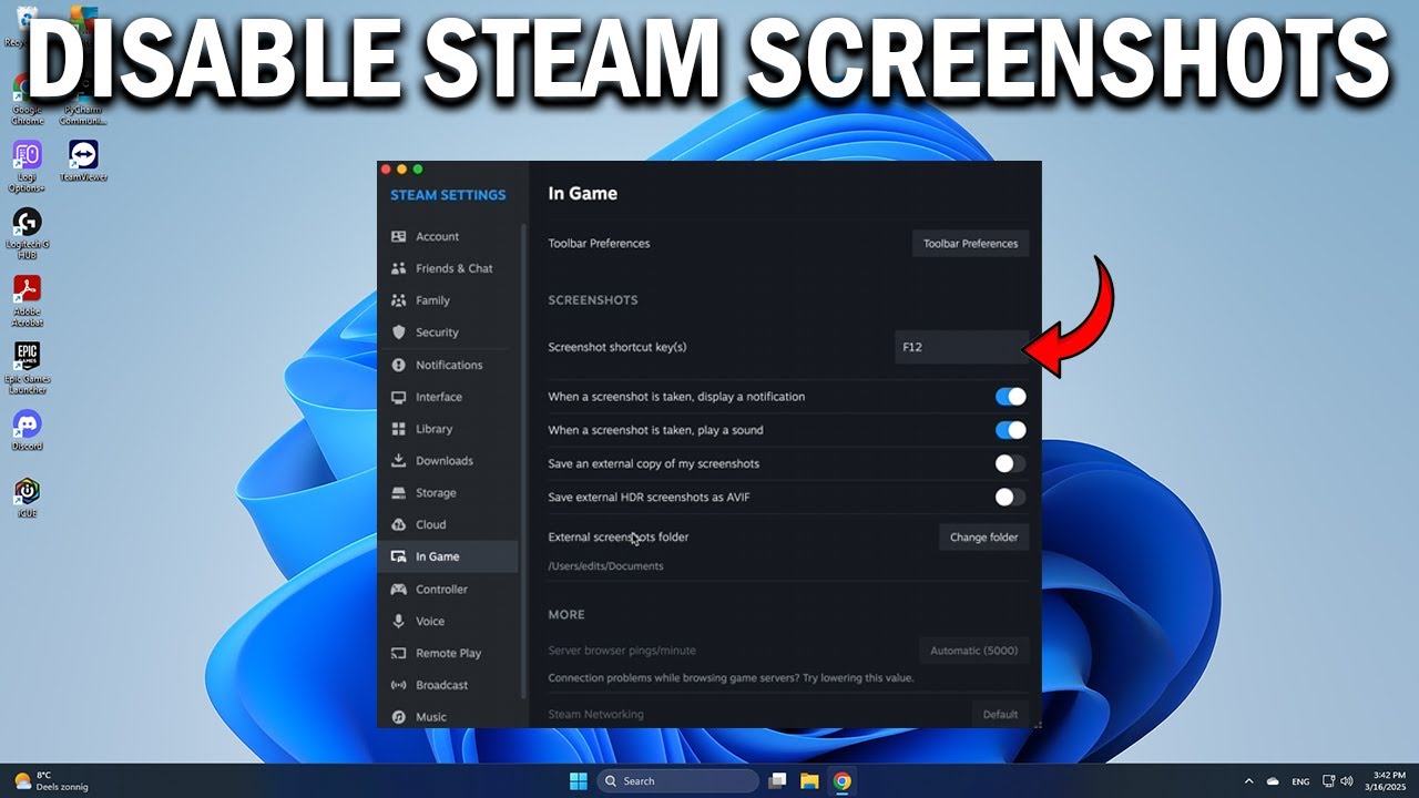 How To Disable Steam Screenshots - Easy Fix - YouTube