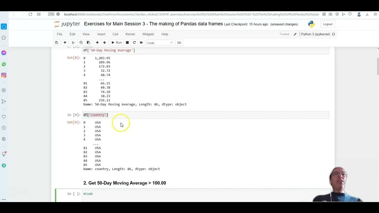 Data Analysis Using Python - Exercise Session 3 - part 2 - YouTube
