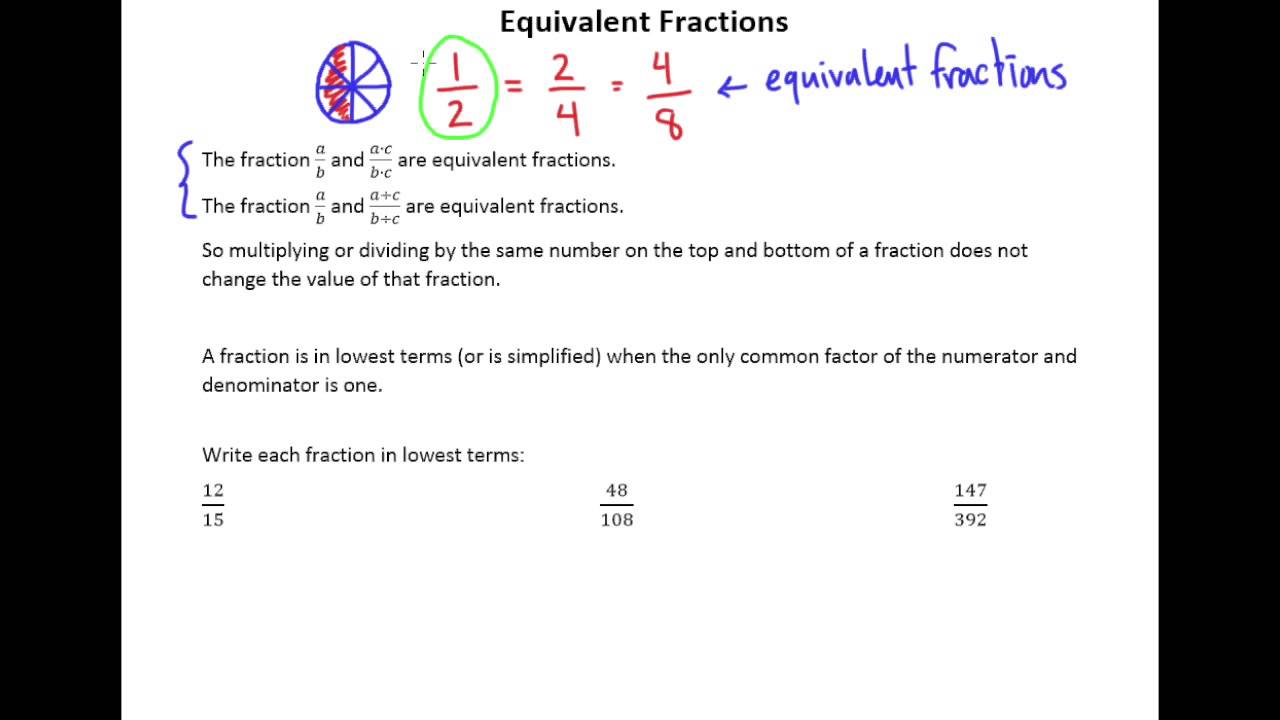 3.2c Equivalent Fractions - YouTube