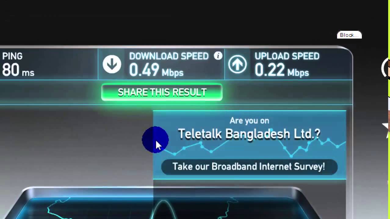 TaleTalk bangladesh 1Mbps vs free 512kbps Speed test - YouTube