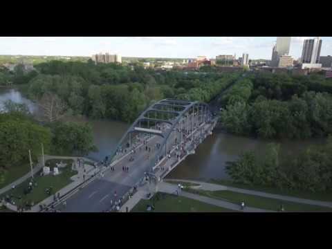 Aerial View of Protest in Downtown Fort Wayne - YouTube