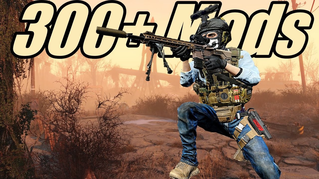Fallout 4 Mods Tactical M4 Realism Gameplay 300+ Mods - YouTube