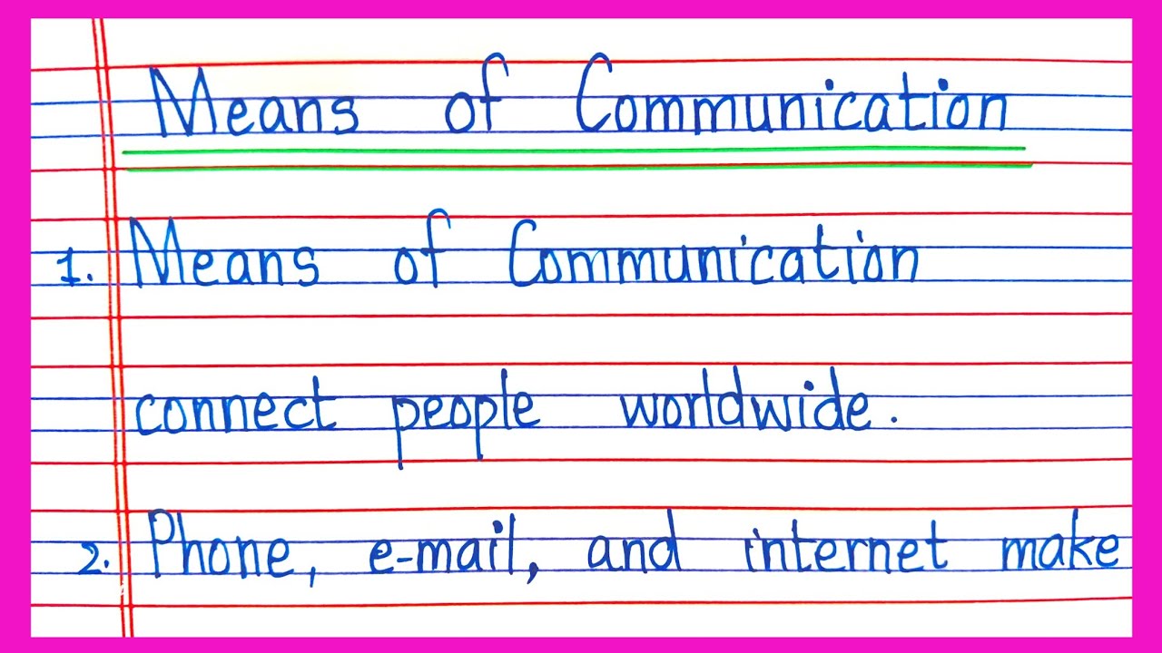 Means of Communication Essay 5 Lines in English | 5 Lines on Means of ...