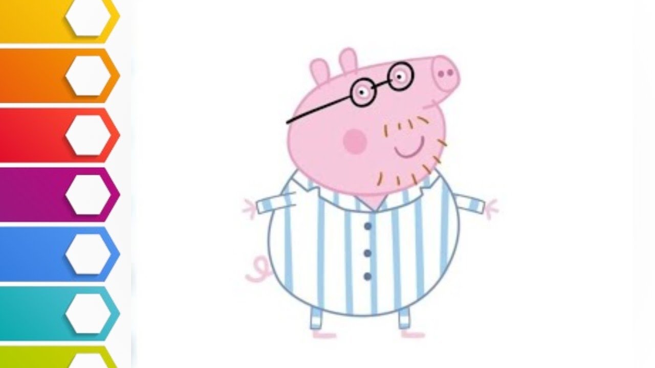 💕 daddy pig drawing l 🥰easy peppa 🐷🐖pig dad drawing l easy drawing for ...