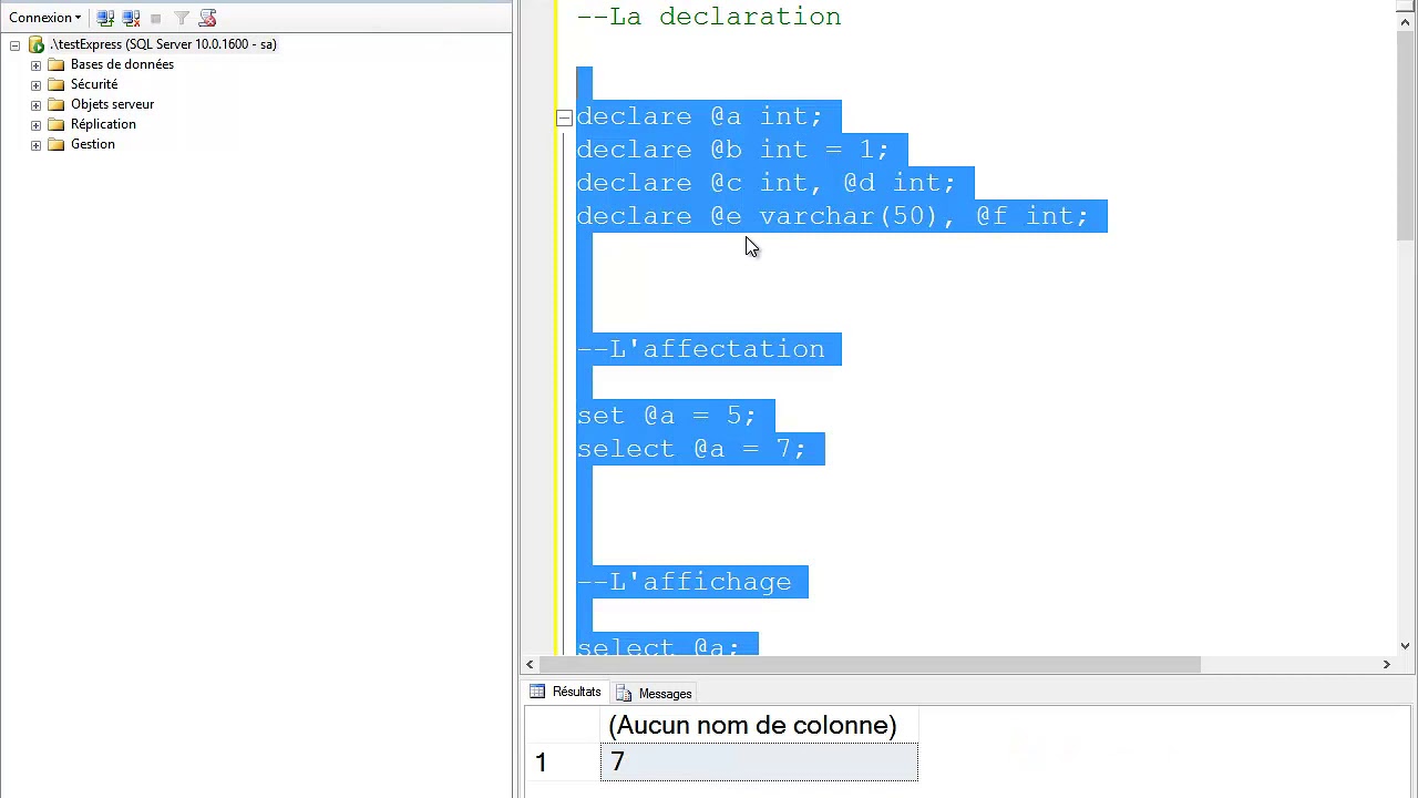 Les insctructions de controle Transact SQL TSQL #19 - YouTube