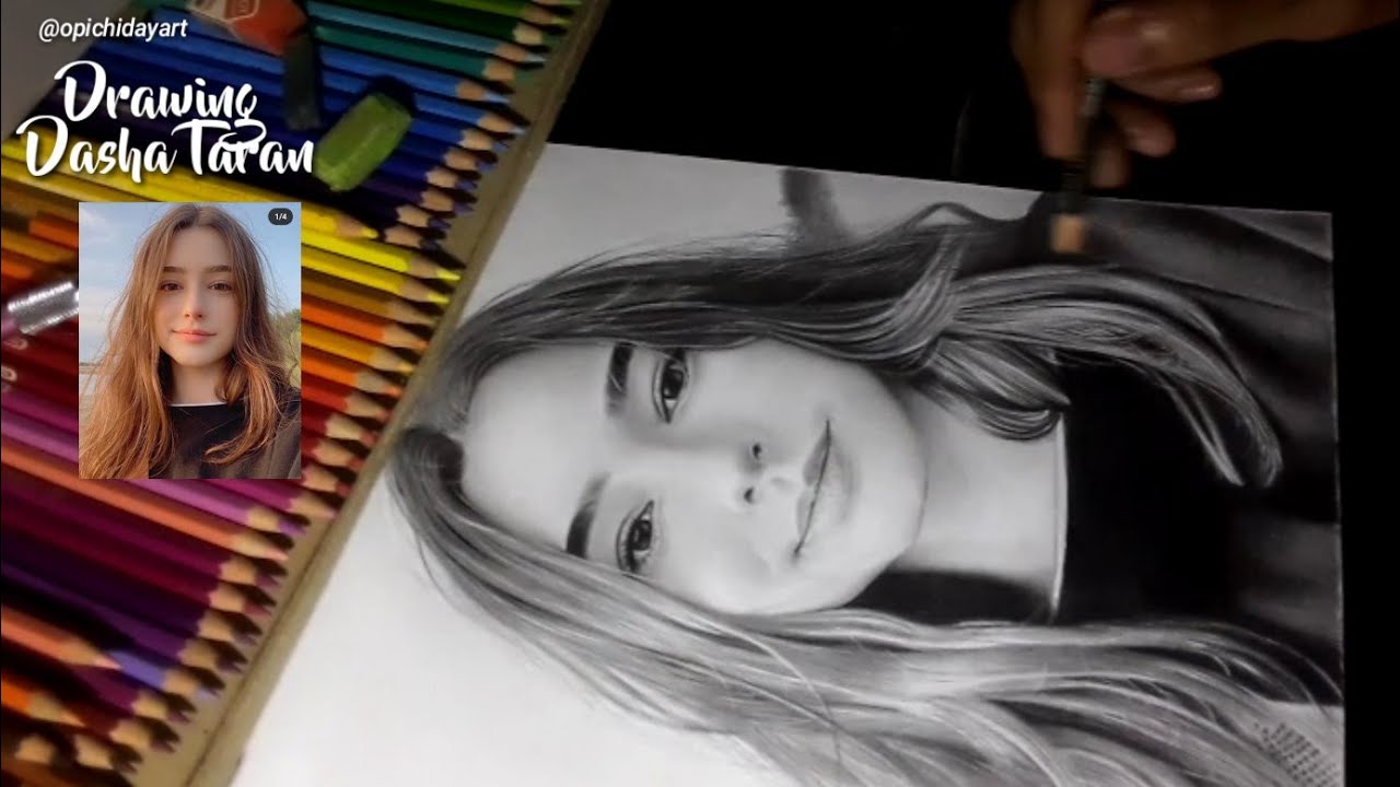 Drawing DASHA TARAN (tutorial menggambar rambut) menggunakan pensil ...