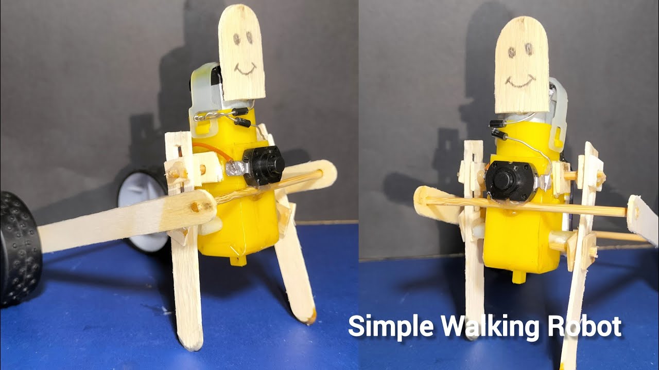 How to Make a Walking Robot Using DC Motor | Easy DIY at Home | Gear ...