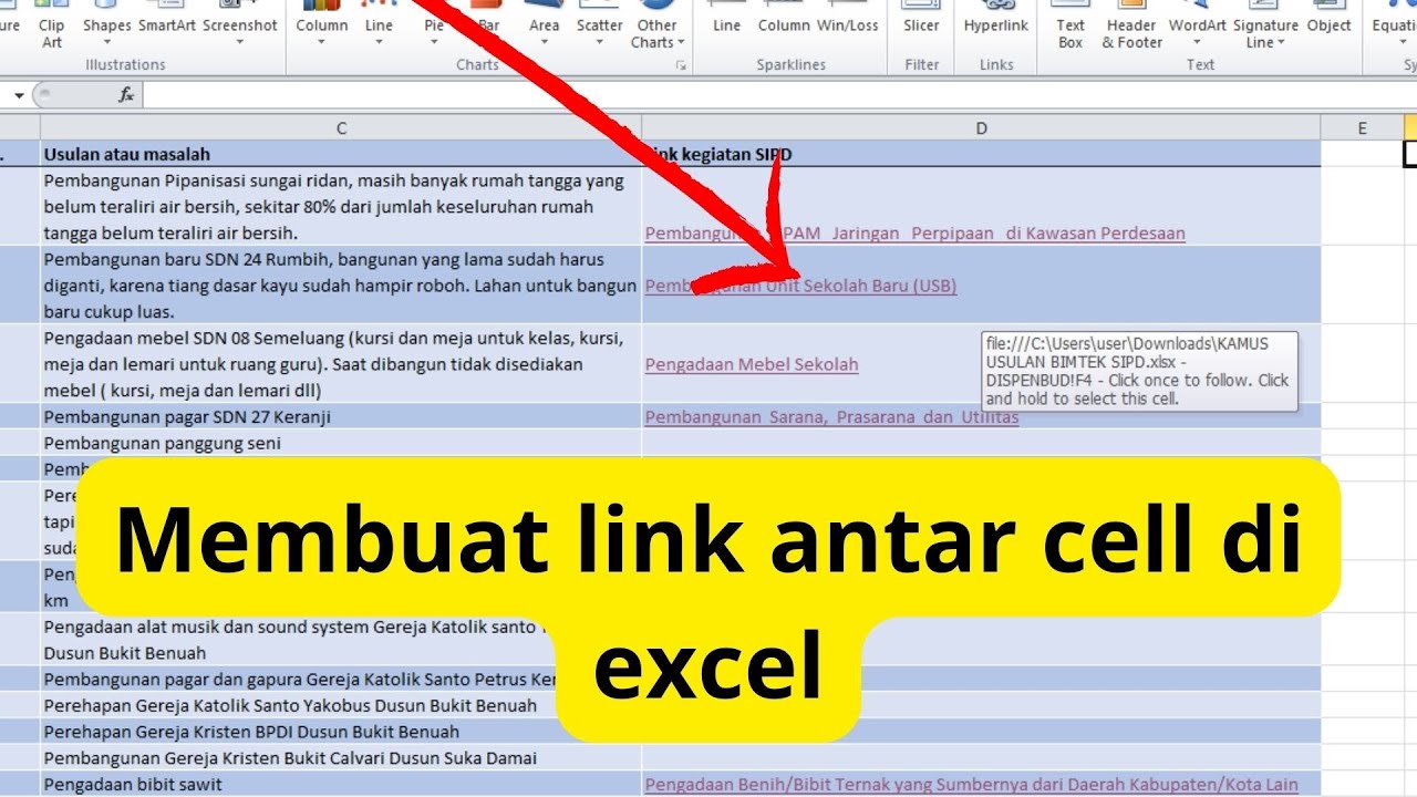 Cara Membuat Hyperlink Antar Cell Di Excel Link Otomatis YouTube Cara Membuat Hyperlink Antar Cell Di Excel Link Otomatis YouTube