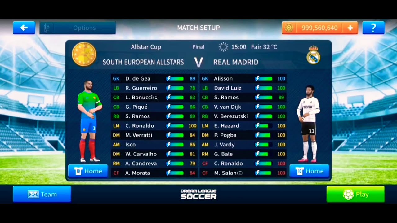 Dream League soccer 2020 Real Madrid VS European All Stars Final - YouTube