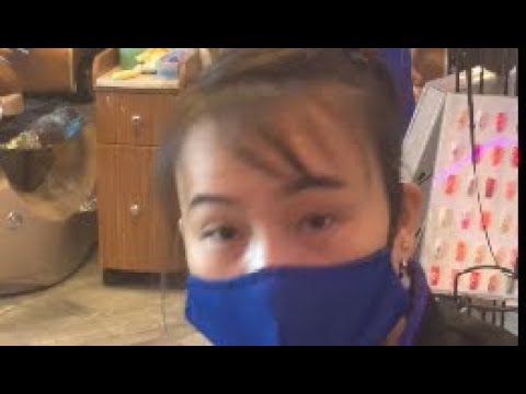 BULGE WATCHER: Asian Nail tech can’t help but look at bulge. (Bulge ...