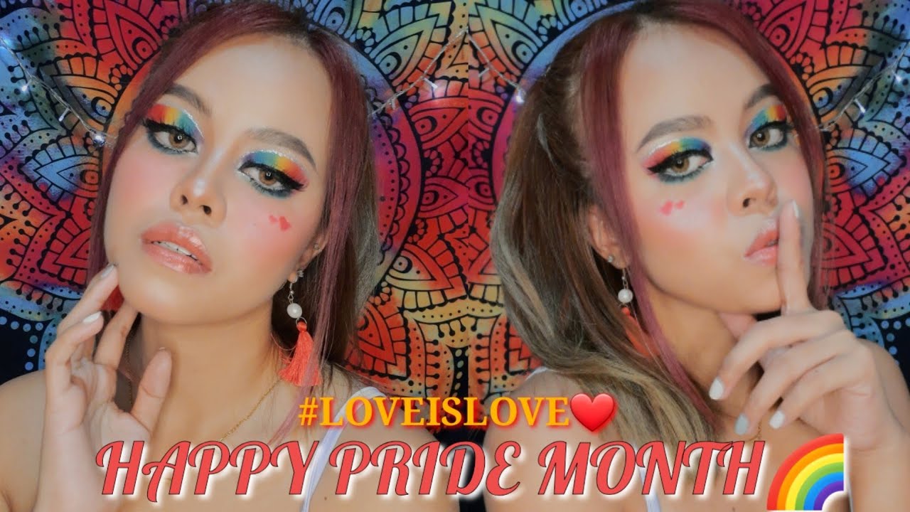PRIDE RAINBOW EYE MAKEUP TUTORIAL 2020🌈 - YouTube