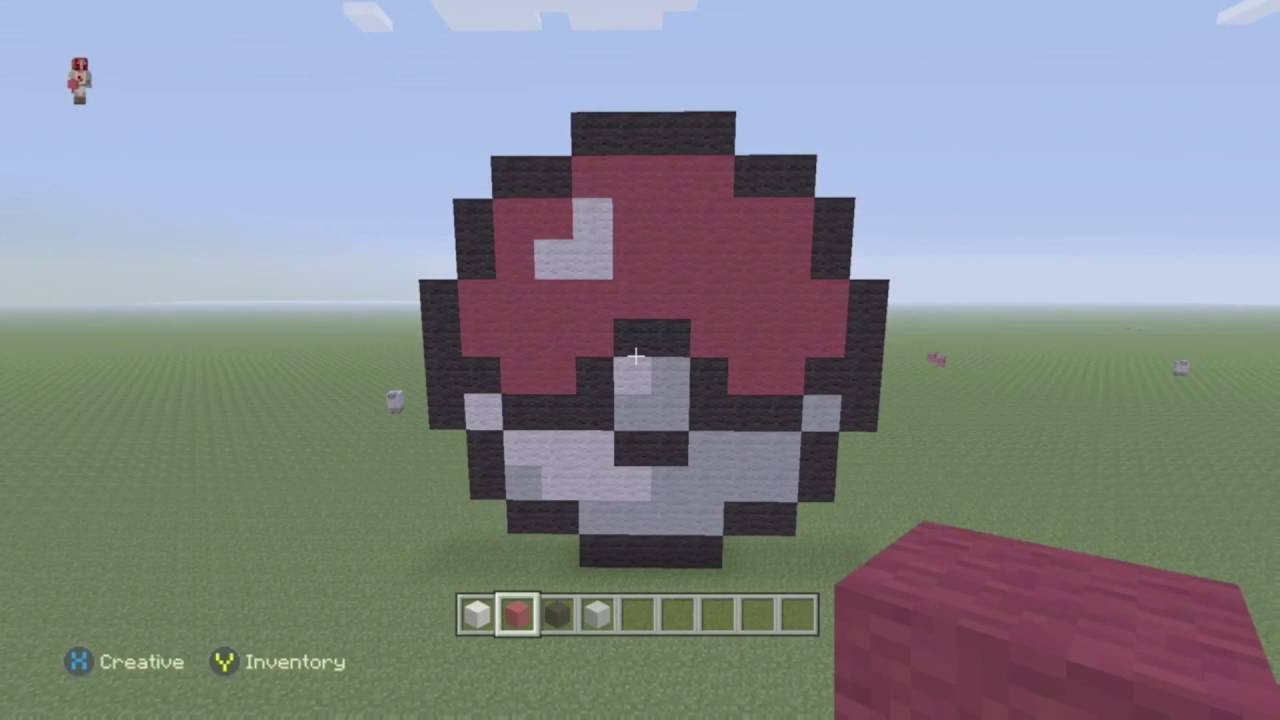Minecraft Tutorial: Pixel Art Pokeball - YouTube