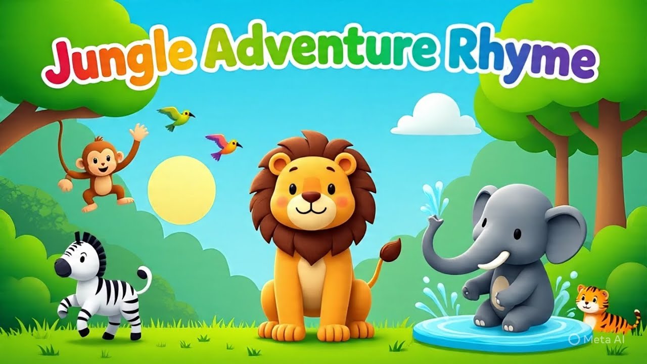 Jungle Adventure Rhyme for Kids | Wild Animal Song 🐘🦁🐒 - YouTube