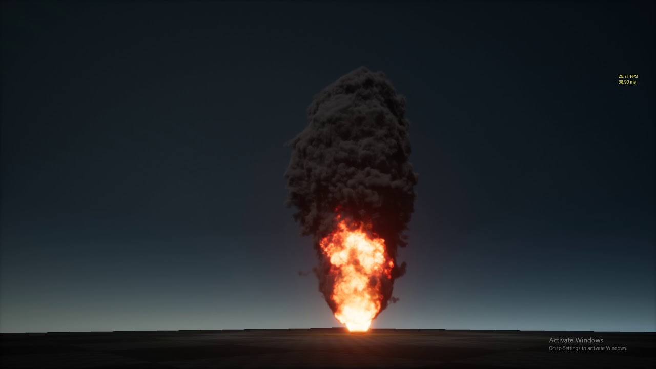 Unreal Engine 4 flow Big Fire/Piro explosion test - YouTube