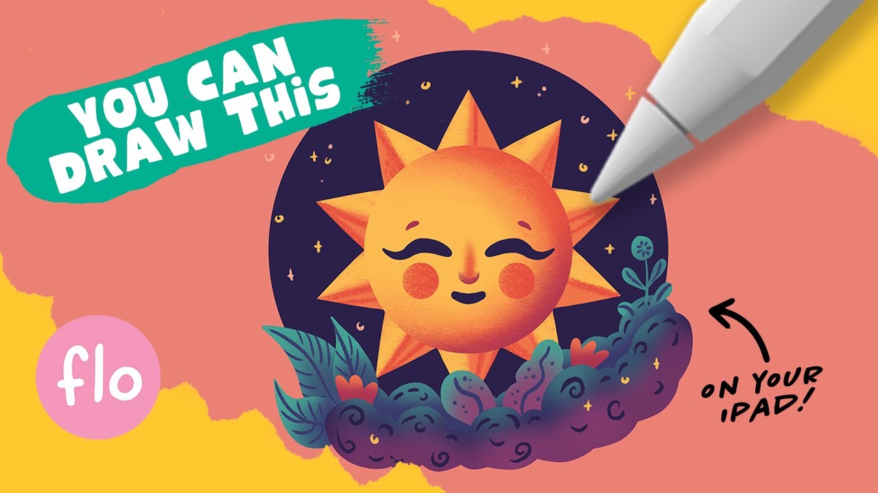 You Can Draw This Happy Sun Illustration in PROCREATE - Step by Step ...