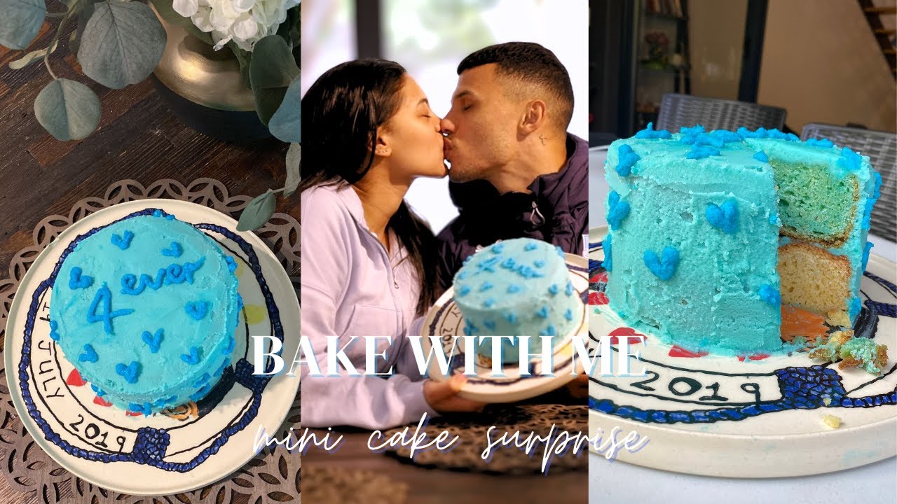 BAKE WITH ME | baking and decorating a mini cake for the first time 🫣 ...