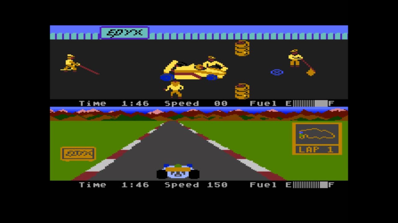 Pitstop II for the Atari 8-bit family - YouTube