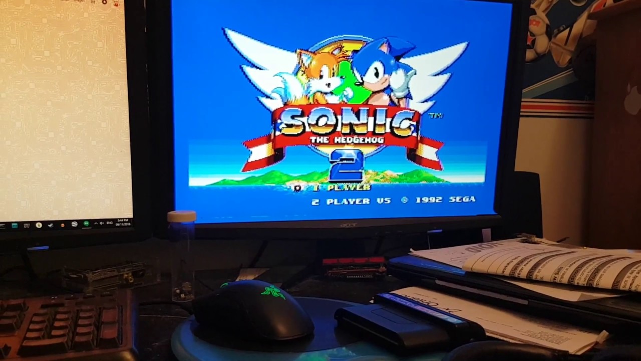 Sega Genesis on a Composite to HDMI Converter - YouTube