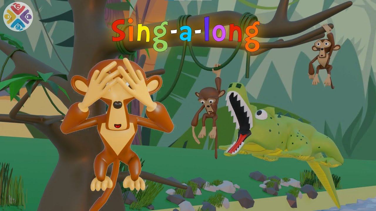 Singalong - 5 Little Monkeys Swinging from a Tree Nursery Rhyme - YouTube