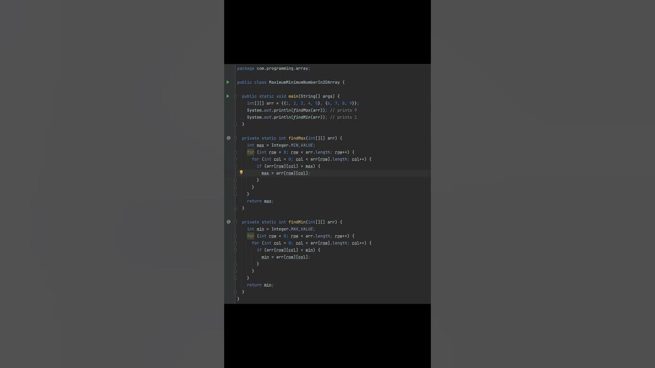 Max Min In 2d Array Programmingbasics Javaprogramming Coding Javadevelopment Maximum