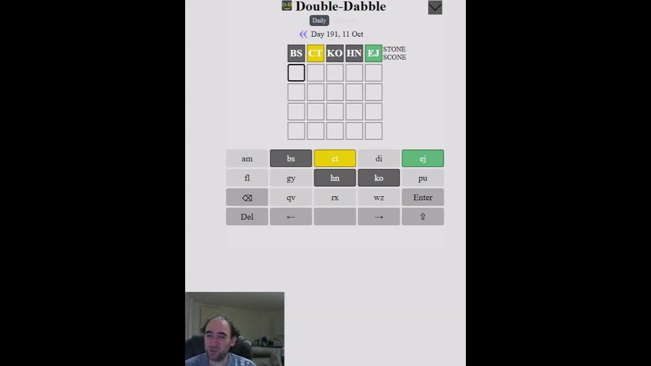 Wordle with letters PAIRED-UP?! (Double-Dabble puzzle for 11 Oct 24 ...