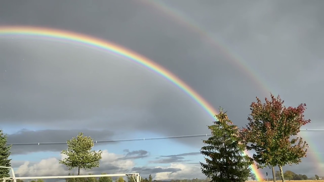 Holland Michigan Complete Beautiful Double Rainbow 10-21-2021 - YouTube